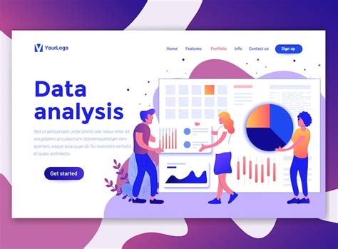 Premium Vector Landing Page Template Of Data Analysis