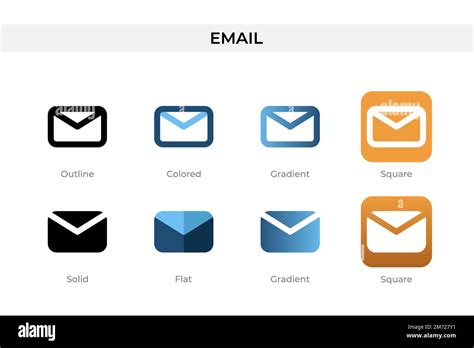 Email Icon In Different Style Email Vector Icons Designed In Outline