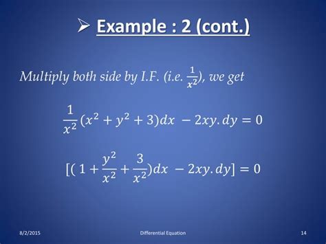 exact and non differential equation pptx physics science