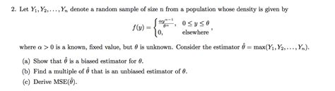 let y 1 y 2 y n denote a random sample of size n