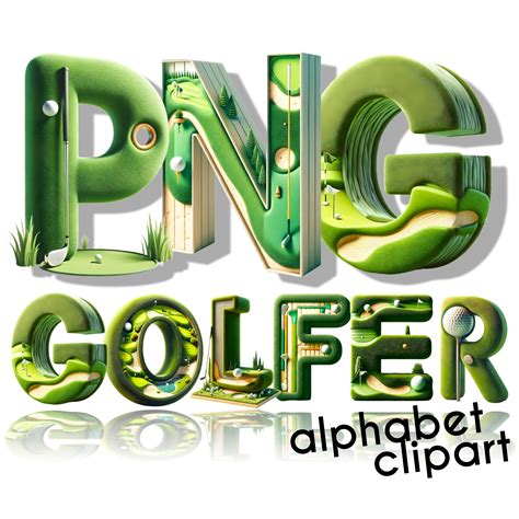 golf alphabet golf png doodle letters doodle font 3d letters