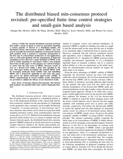 Pdf The Distributed Biased Min Consensus Protocol Revisited Pre