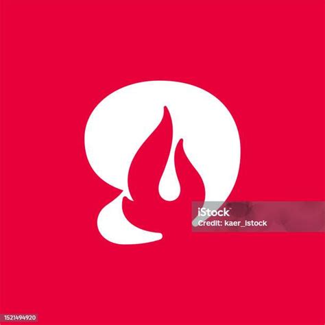 9 Logo Nomor Sembilan Dengan Api Api Ikon Vintage Ruang Negatif