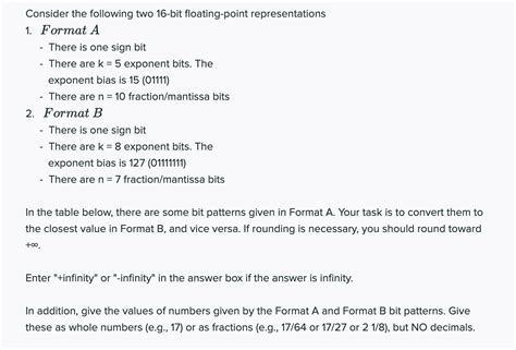 Solved Consider The Following Two 16 Bit Floating Point