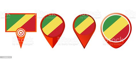 콩고 공화국 국기 아이콘의 웹 아이콘 세트 아이콘 컬렉션 플랫입니다 간단한 벡터 그림입니다 0명에 대한 스톡 벡터 아트 및 기타