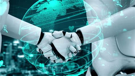internet connection controlled by ai robot huminoid and machine