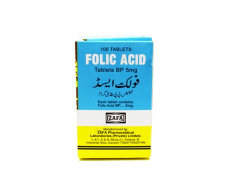 Folic Acid 5 Mg Zafa Tab 100s The Yellow Pharmacy