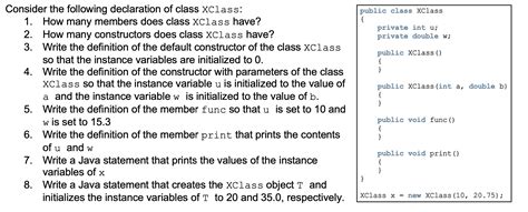 solved consider the following declaration of class xclass