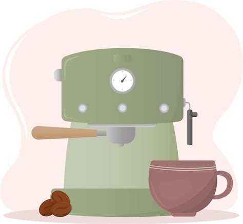 카페와 커피숍에 대한 커피 머신 벡터 일러스트 레이 션 프리미엄 벡터