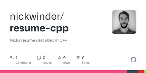 Github Nickwinderresume Cpp Nicks Resume Described In C