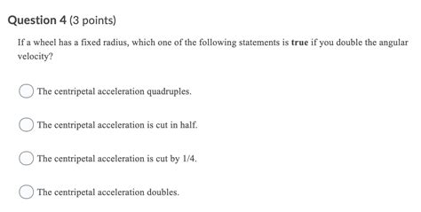 solved question 4 3 points if a wheel has a fixed radius