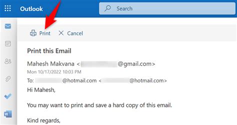 How To Print An Email From Microsoft Outlook