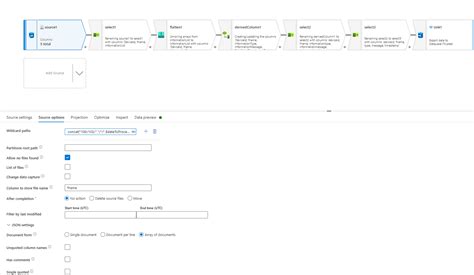 adf data flow only outputs sink all the data if the sample option is