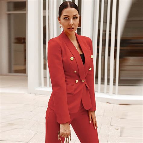 Red Pant Suit For Women Dressy Pant Suits For Women Two Piece Suit