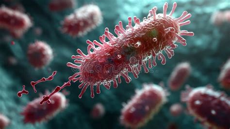 Phage Infecting Bacteria Injecting Dna And Initiating Replication Cycle Stock Illustration
