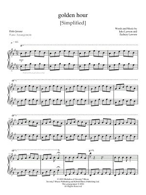 Golden Hour Sheet Music Arrangements Available Instantly Musicnotes