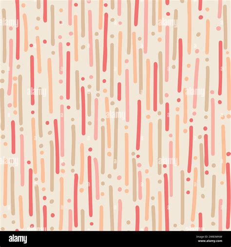 Seamless Vector Pattern With Hand Drawn Parallel Dashed Lines Peach Pink Textile Packaging