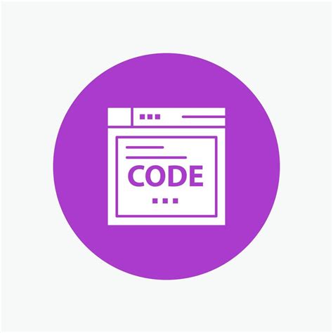 Browser Internet Code Coding White Glyph Icon 19108608 Vector Art At