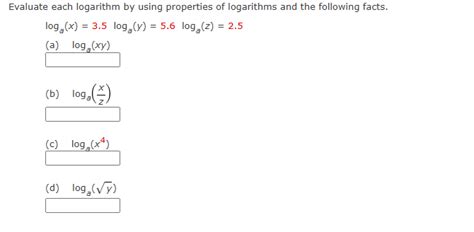 Solved Evaluate Each Logarithm By ﻿using Properties Of