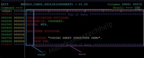 Cobol Coding Sheet