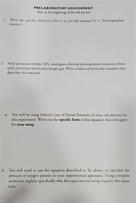 solved prelaboratory assignment due at the beginning of the