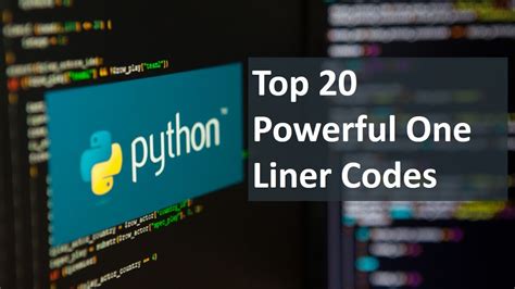 Top 20 Powerful One Liner Code Python Tutorials Ocean Youtube