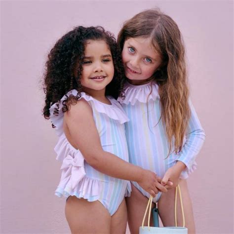 Meia Pata Girls Stripes Colour Barbados Swimsuit Multi