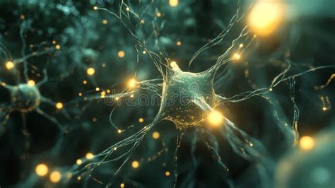 A Neuron Cell With Branching Axons And Dendrites Stock Illustration