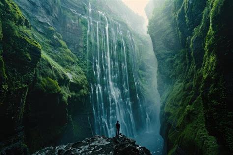 premium photo tallest waterfall in java second tallest in indonesia
