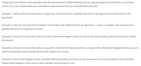 Solved Create Your Own Python Code Examples That Demonstrate Chegg
