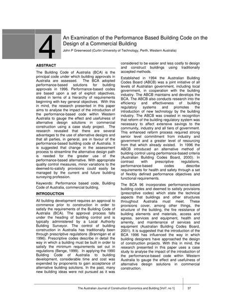 PDF An Examination Of The Performance Based Building Code On The Design Of A Commercial Building