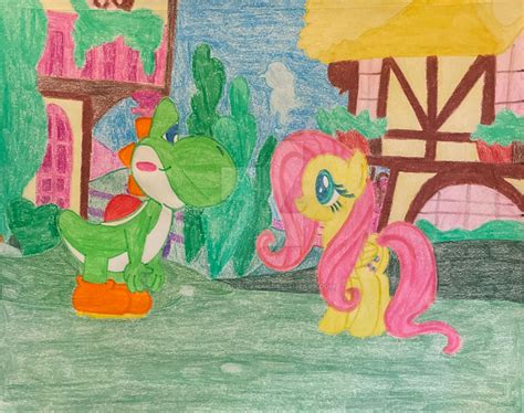 Yoshi Falls In Love With Fluttershy By Justinvaldecanas On Deviantart