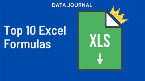 list of the top 10 excel formulas for data data journal