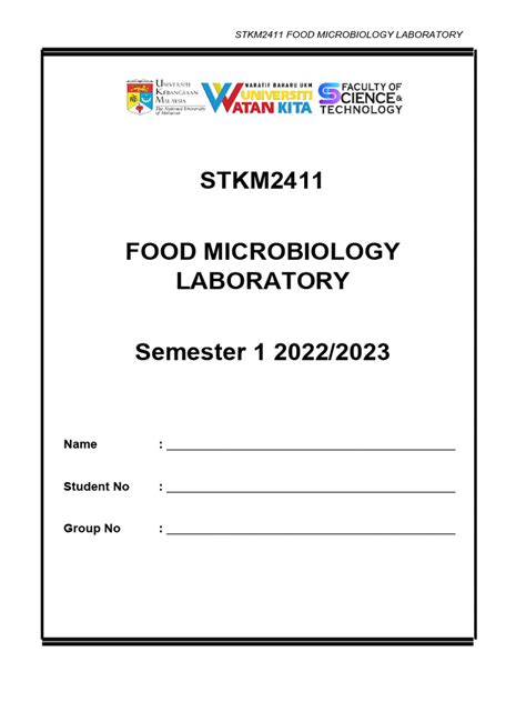 Stkm2411 Food Microbiology Lab Manual Pdf Colony Forming Unit Escherichia Coli