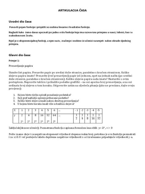 Eksponencijalna Funkcija Pdf