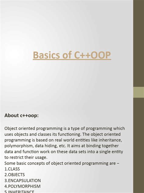 Basics Of C Pdf Object Oriented Programming Class Computer Programming