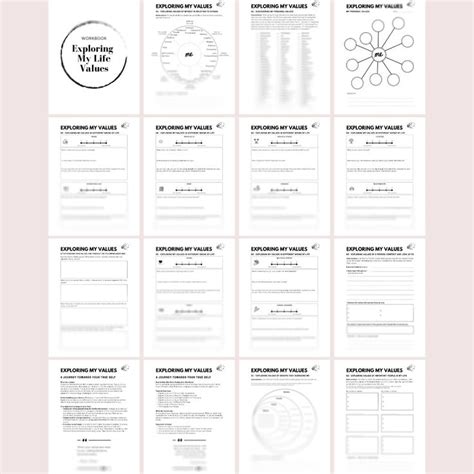 Discover Your Core Values Workbook Identify Life Values Worksheets Self Discovery Instant
