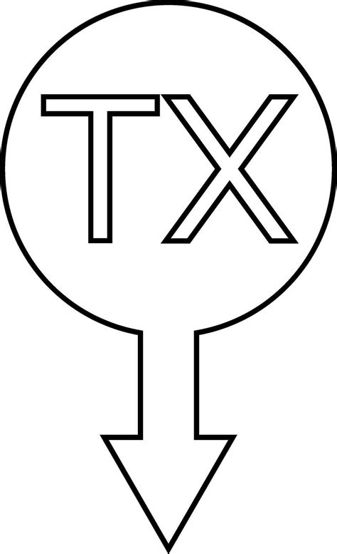 Sign Icon Tx Rx Transmission Receiving Data Information Simple Symbol
