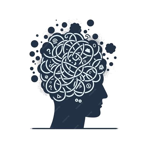 Persons Head With Swirling Thought Bubbles Filled With Question Marks