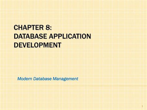 ppt chapter 8 database application development powerpoint presentation id 5584178