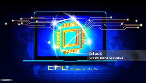 nanotechnology concept in realistic style processor central processing