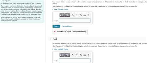 Solved Let Two Particles Of Equal Mass M Collide Particle 1