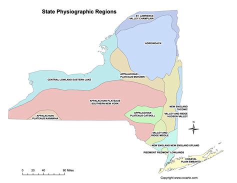 New York State Map Collection Shaded Relief Counties And Cities