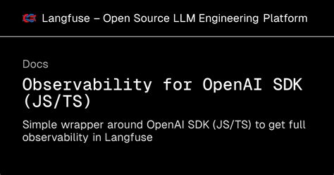 observability for openai sdk js ts langfuse