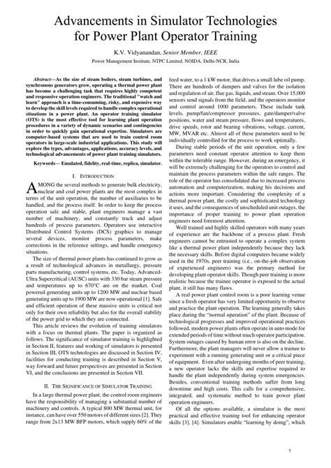 pdf advancements in simulator technologies for power plant operator
