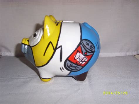 Marrano Pintado De Homero Simpson Mega Marranos Pintados