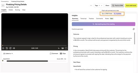 auto populate crm fields using conversation recordings
