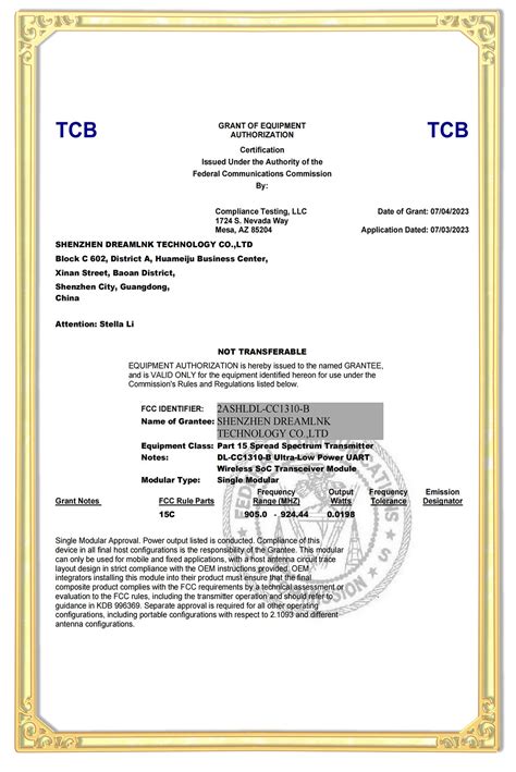 Dl Cc1310 B Uart Module Is Now Ce Fcc And Ukca Approved Dreamlnk
