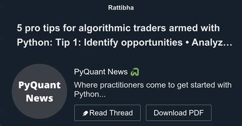 5 Pro Tips For Algorithmic Traders Armed With Python Thread From