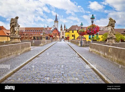 Old Main Bridge Over The Main River And Scenic Towers In The Old Town
